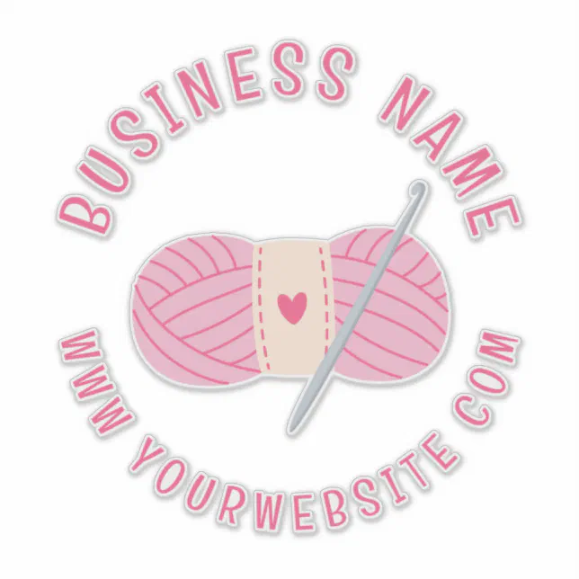 Crochet Crocheting Website Custom Business Name Sticker | Zazzle