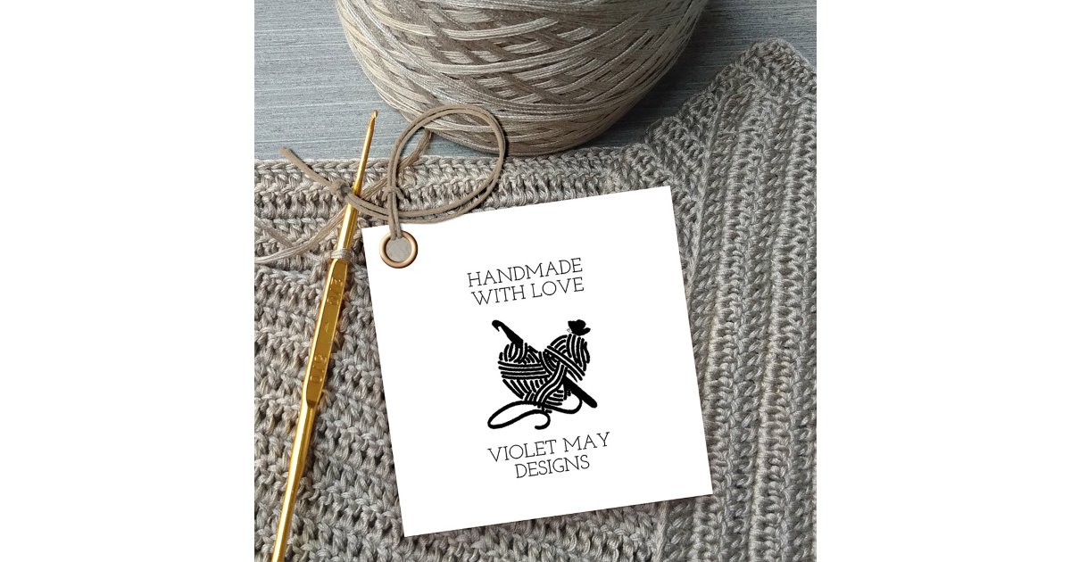 Crochet Hook and Yarn Handmade with Love Hang Tag | Zazzle
