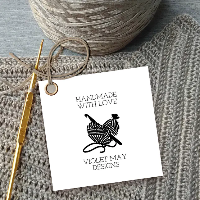 Crochet Hook and Yarn Handmade with Love Hang Tag | Zazzle