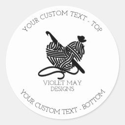 Crochet Hook and Yarn Multi Purpose Classic Round Sticker | Zazzle