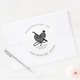 Crochet Hook and Yarn Multi Purpose Classic Round Sticker | Zazzle