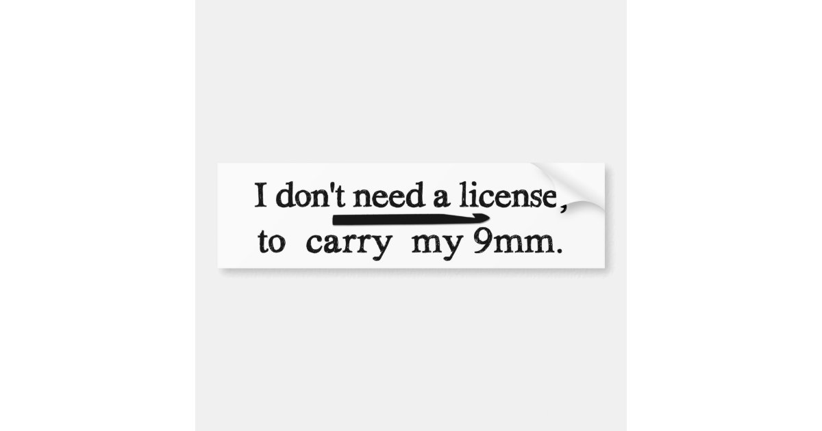 Crochet Hook License Crafts Bumper Sticker | Zazzle