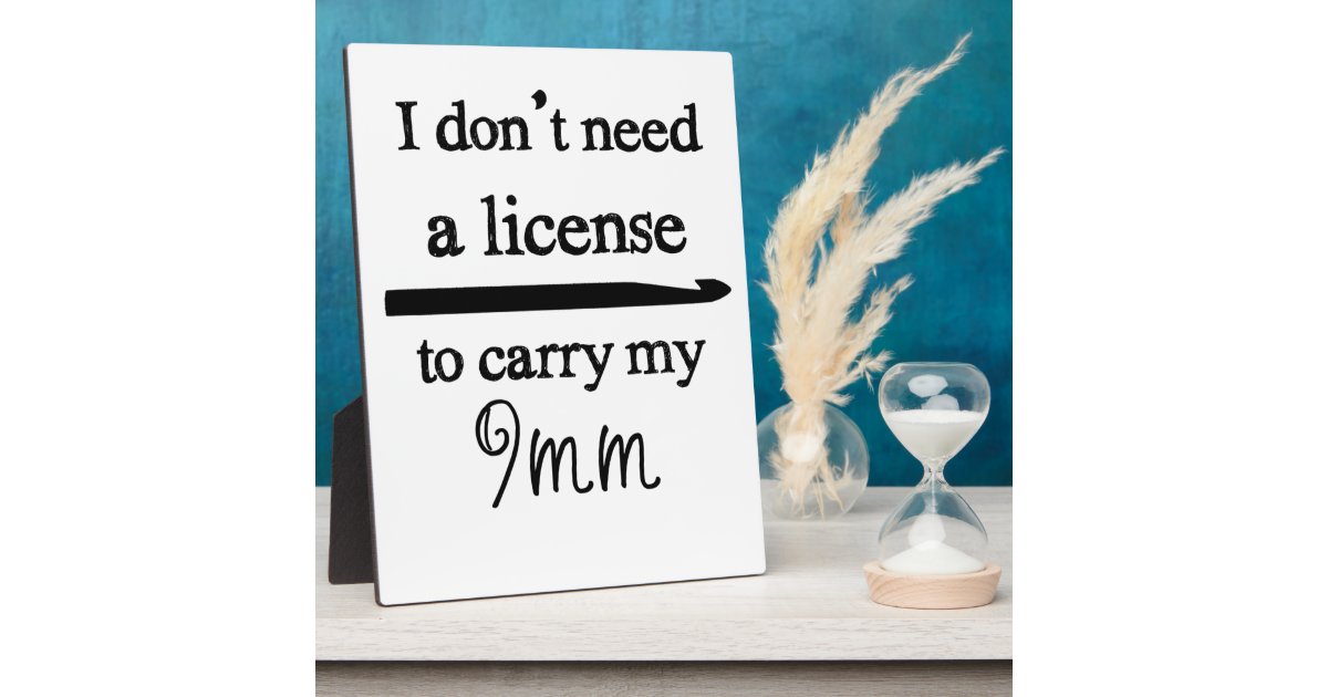 Crochet Hook License Custom Color Light Plaque | Zazzle