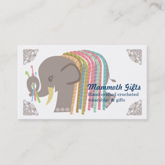 Crochet hooks yarn elephant woolly mammoth card | Zazzle.com