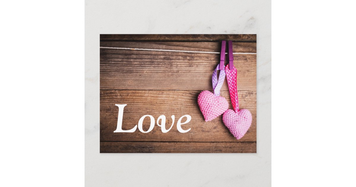 Crochet Lovely Hearts Postcard | Zazzle