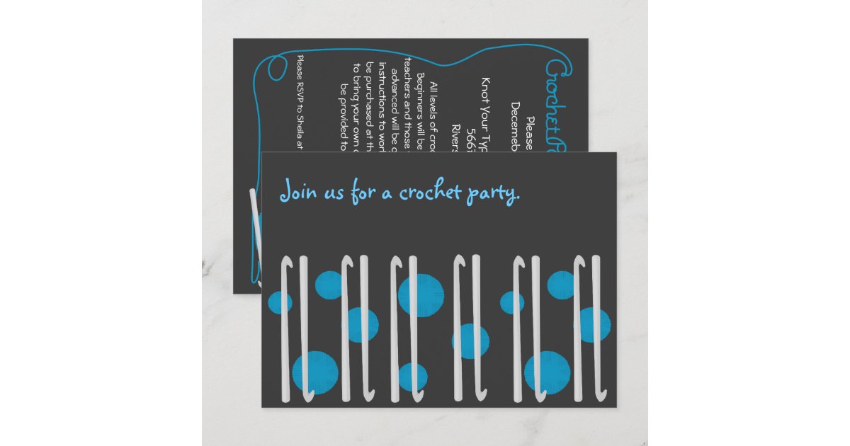 Crochet Party Invitation | Zazzle