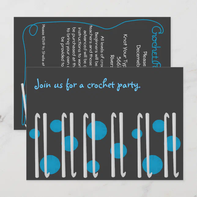 Crochet Party Invitation | Zazzle