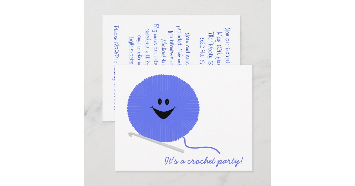 Crochet Party Invitation | Zazzle