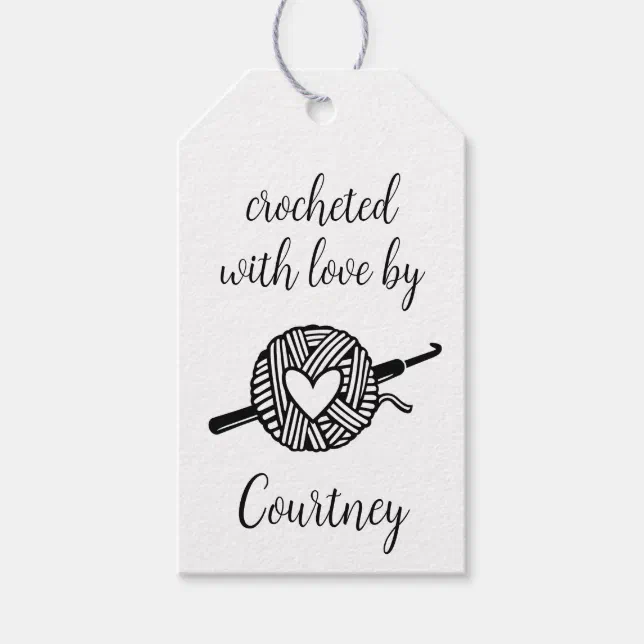 Crocheted With Love Gift Tags | Zazzle