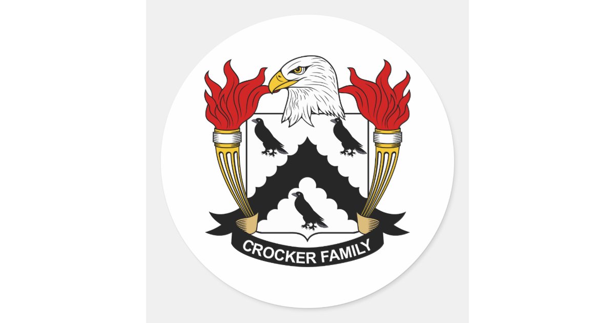 Crocker Family Crest Classic Round Sticker | Zazzle