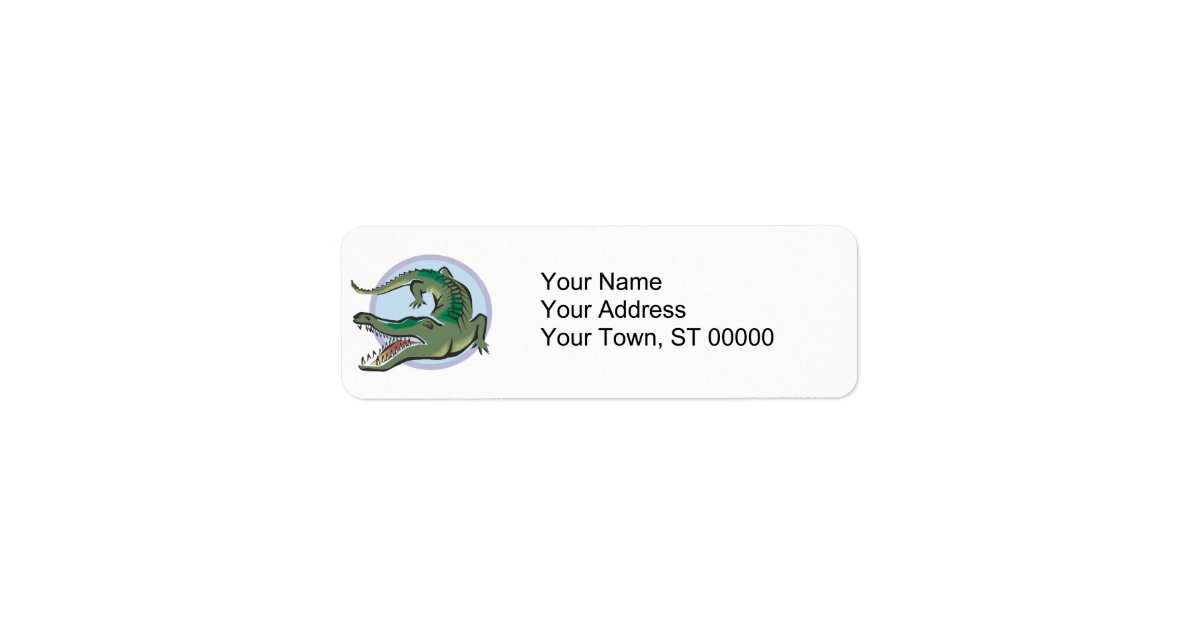 Crocodile/Alligator Circle Design Label | Zazzle