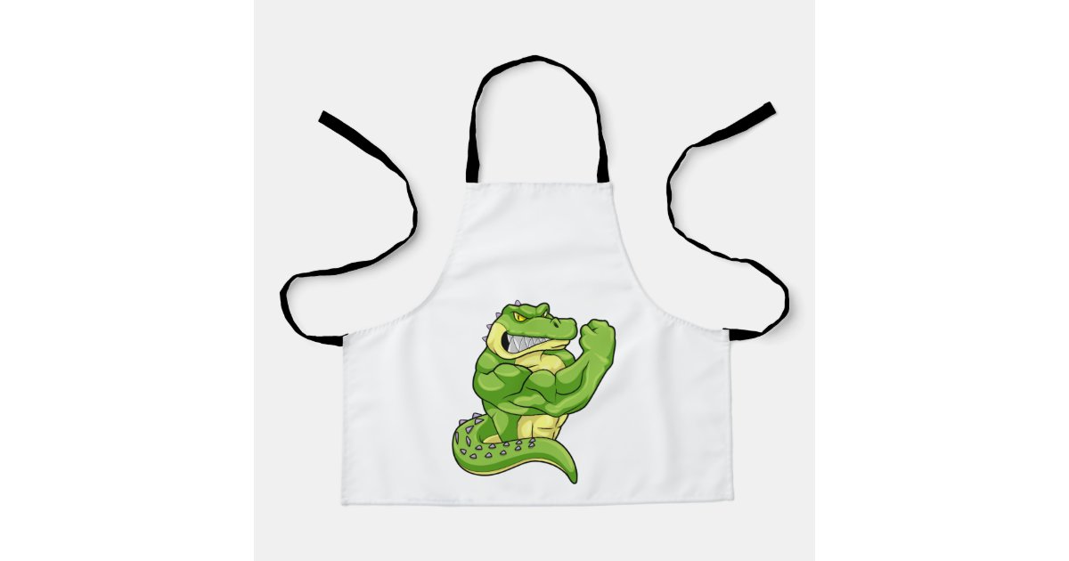 Crocodile as Bodybuilder & big Muscles Apron | Zazzle