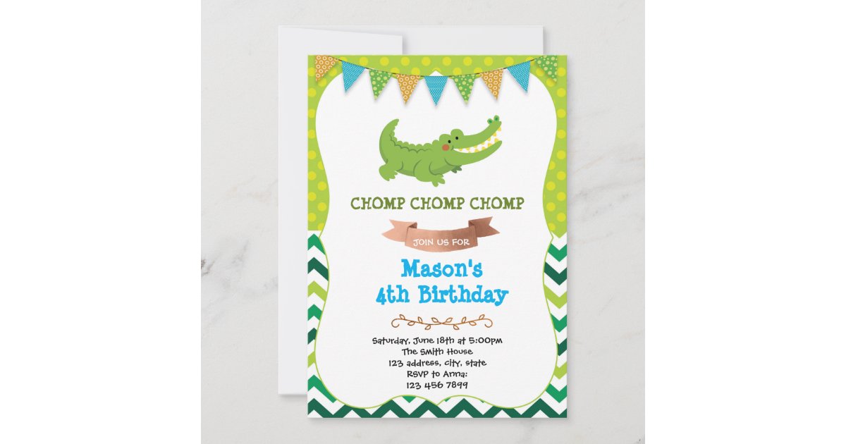 Crocodile birthday invitation | Zazzle