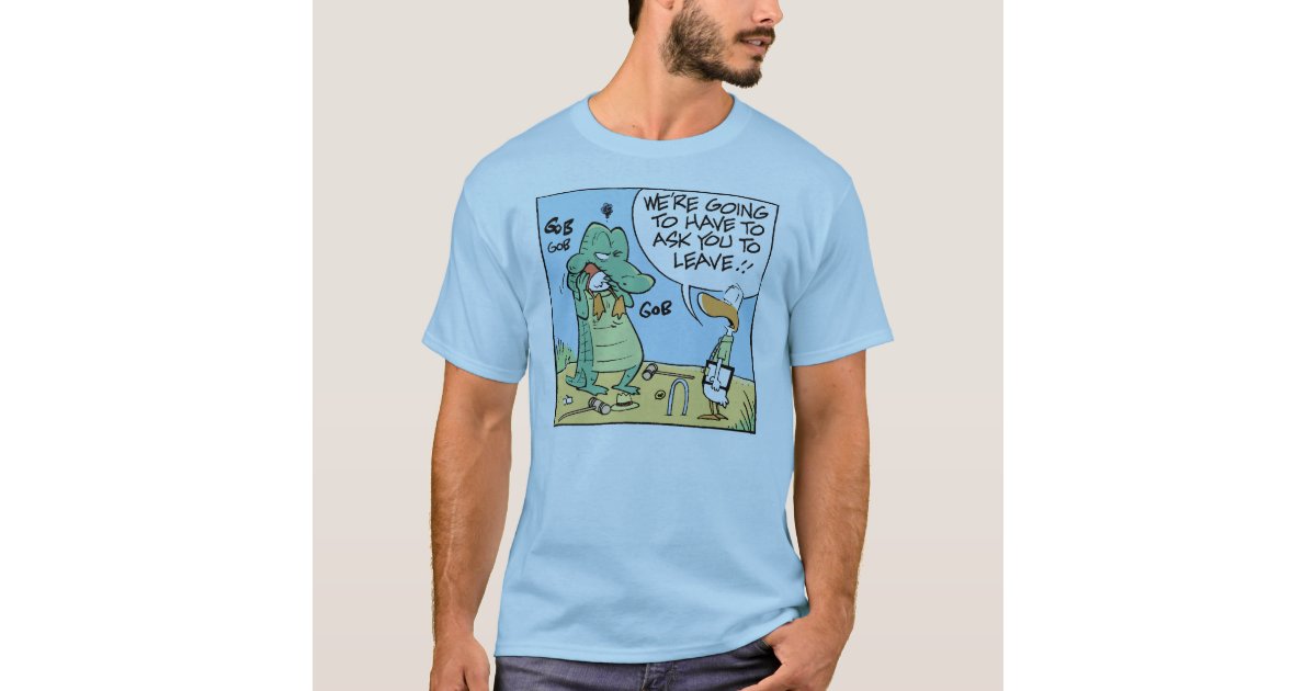 Crocodile Croquet Cartoon Humor T-Shirt | Zazzle