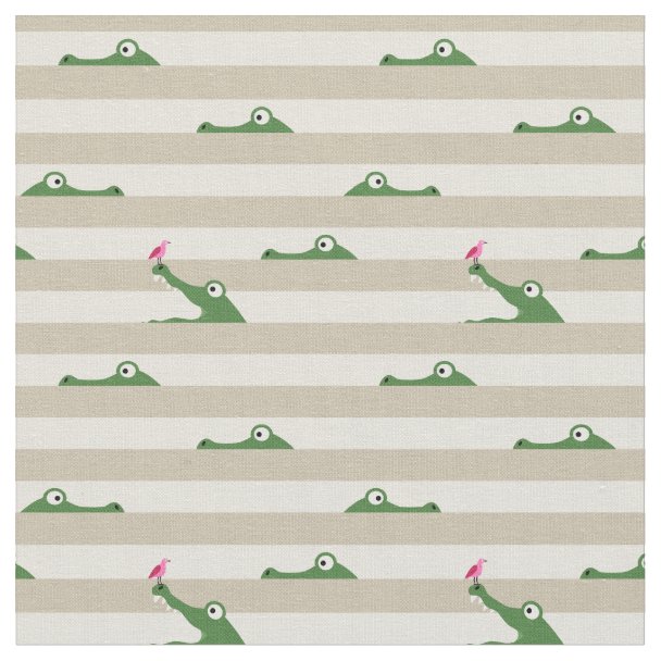 Watercolor Alligator Crocodile Kids Reptile Fabric | Zazzle