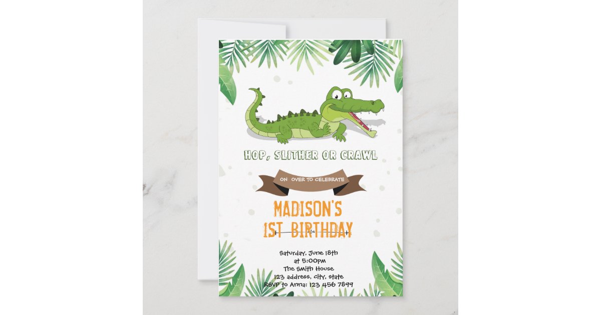 Crocodile party invitation | Zazzle