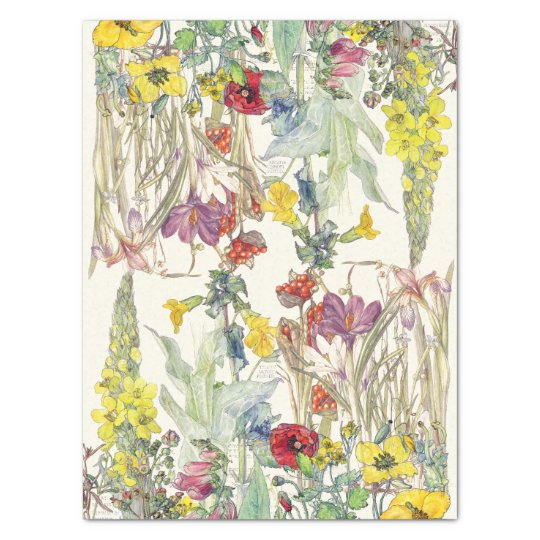 Crocus Poppy Iris Foxglove Flowers Tissue Paper | Zazzle.com