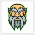 Cronos Greek God Grey Beard Square Sticker | Zazzle