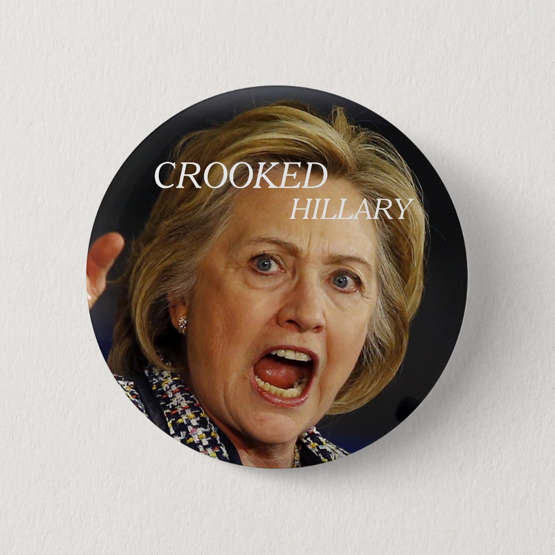 Crooked Hillary Clinton 2016 Pinback Button | Zazzle