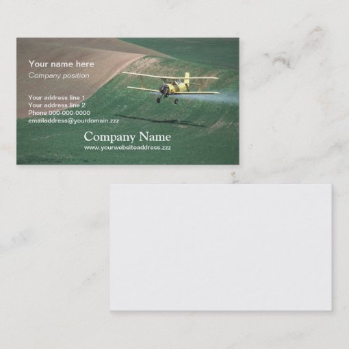 Crop duster business card | Zazzle