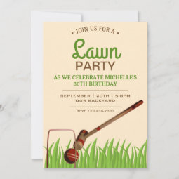 Croquet Backyard Game Lawn Birthday Party Invite | Zazzle