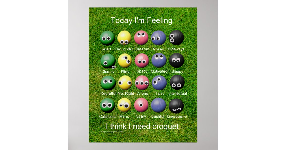 Croquet Emotions Poster | Zazzle
