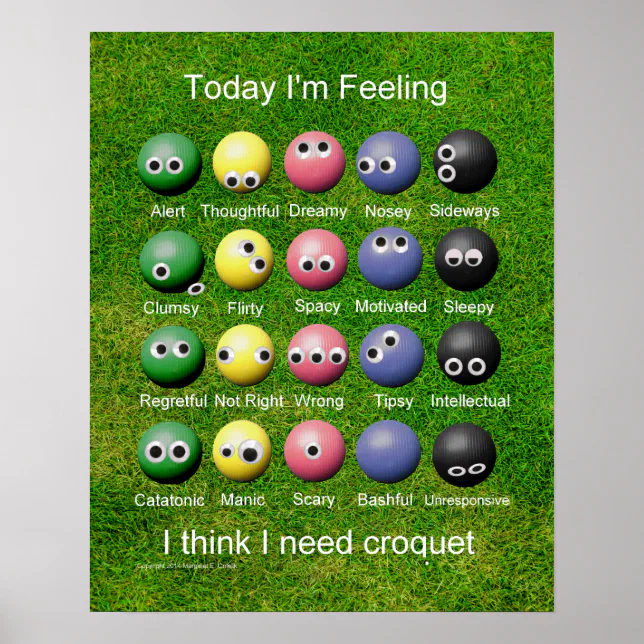 Croquet Emotions Poster | Zazzle