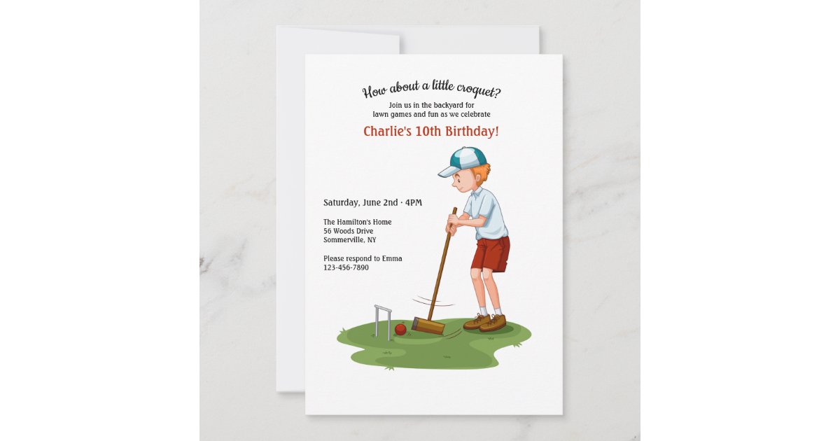 Croquet Player Invitation | Zazzle