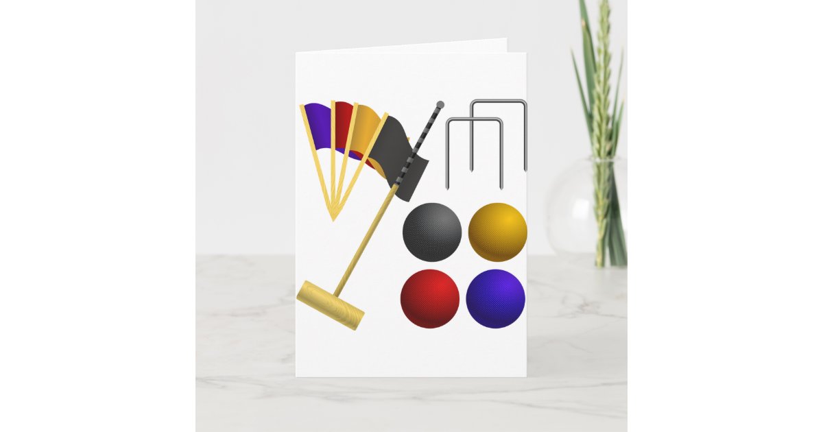 Croquet Set Greeting Cards | Zazzle