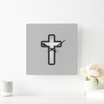 Cross Acrylic Wall Clock | Zazzle