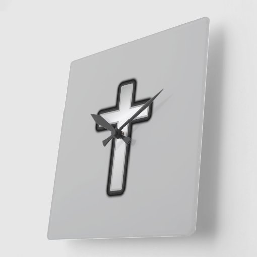Cross Acrylic Wall Clock | Zazzle