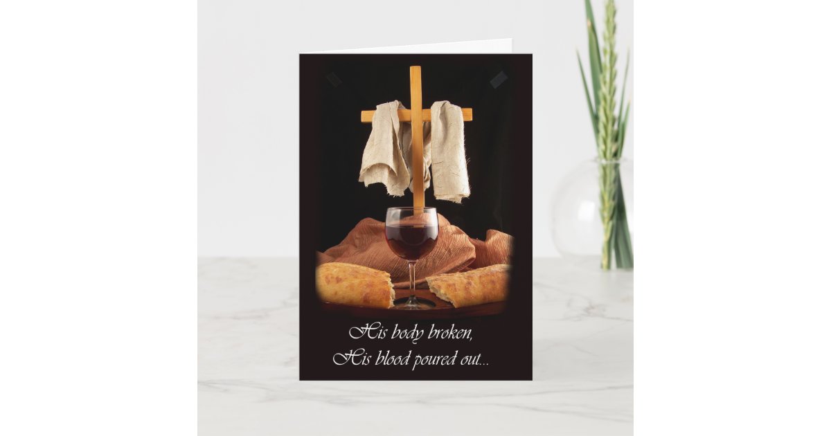 Cross and Communion Easter Design Greeting Card | Zazzle