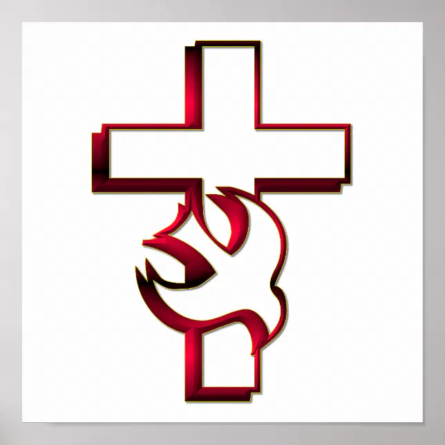 Cross and Holy Spirit / Holy Ghost Poster | Zazzle