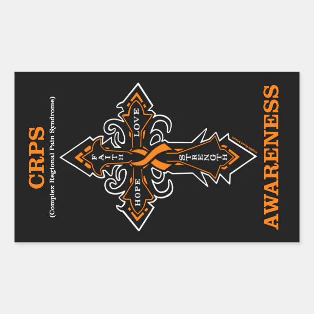 Cross/Awareness...CRPS Rectangular Sticker | Zazzle