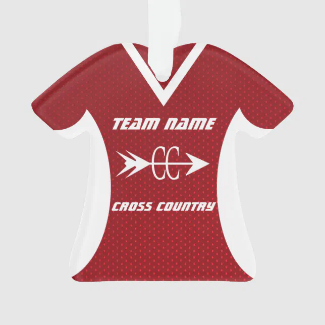 Cross Country Red Sports Jersey Ornament | Zazzle