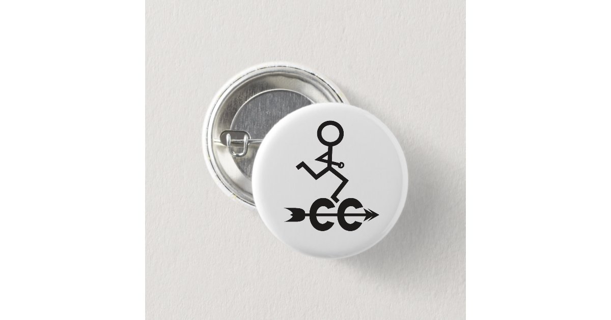 Cross Country Runner © Running and Arrow Symbol Pinback Button | Zazzle