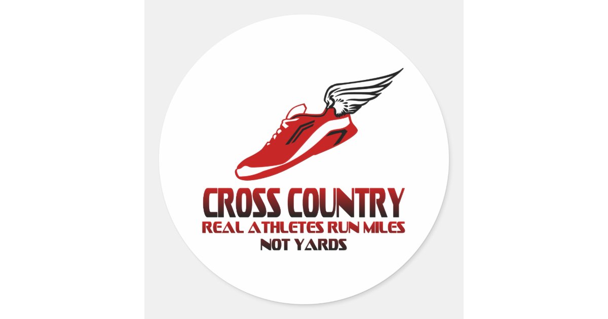 Cross Country Running Classic Round Sticker | Zazzle
