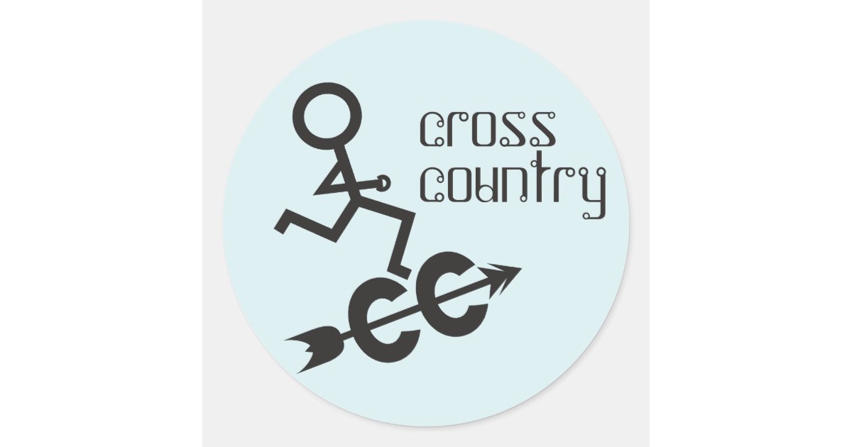 Cross Country Running Classic Round Sticker | Zazzle