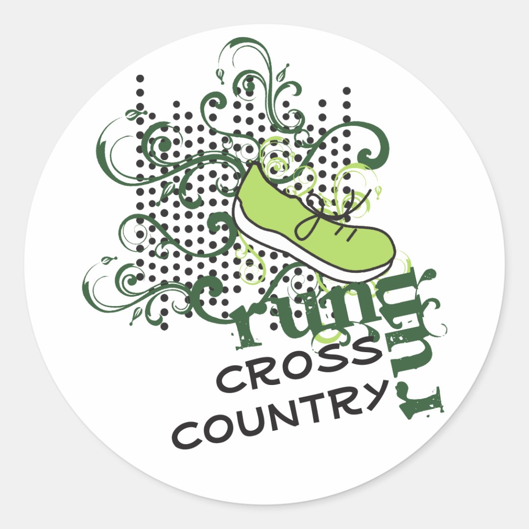 Cross Country Running - Custom Text Classic Round Sticker | Zazzle