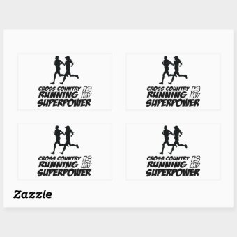 Cross Country running designs Rectangular Sticker | Zazzle