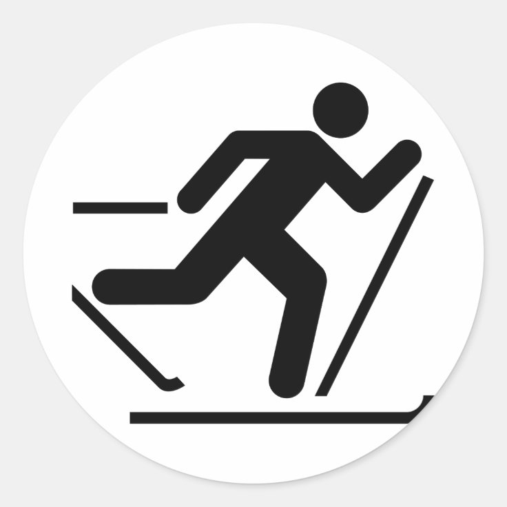 Cross Country Ski Symbol Sticker | Zazzle