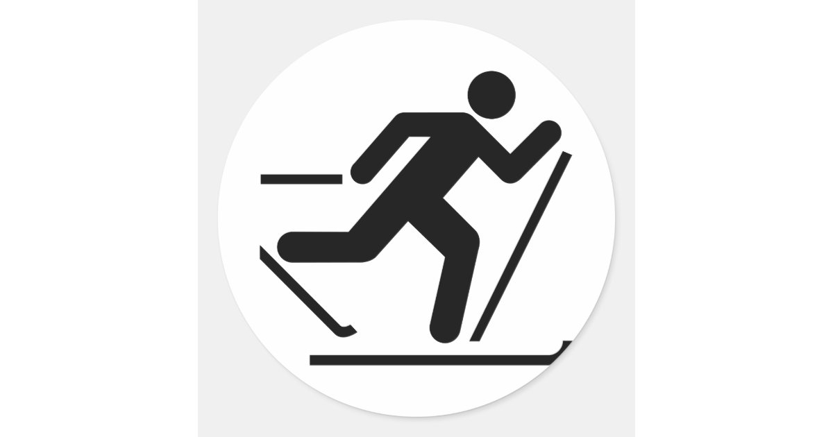 Cross Country Ski Symbol Sticker | Zazzle