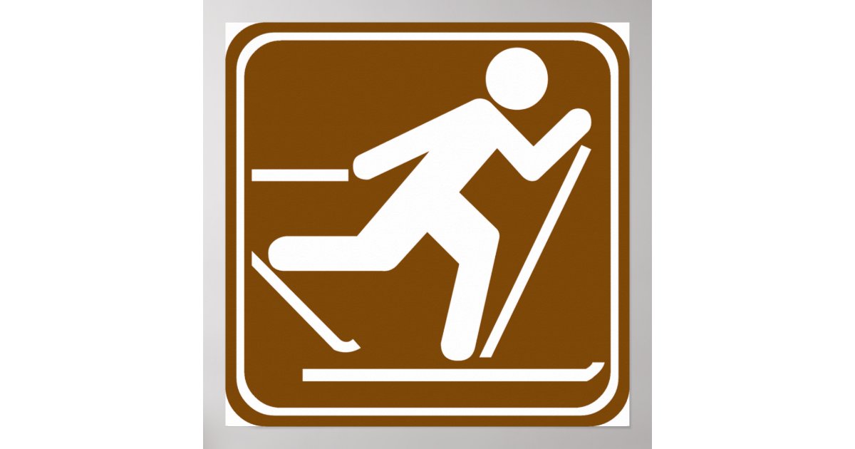 Cross Country Skiing Highway Sign | Zazzle