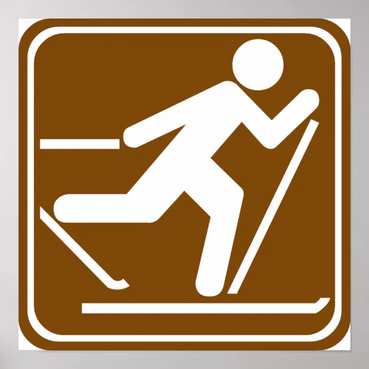 Cross Country Skiing Highway Sign | Zazzle
