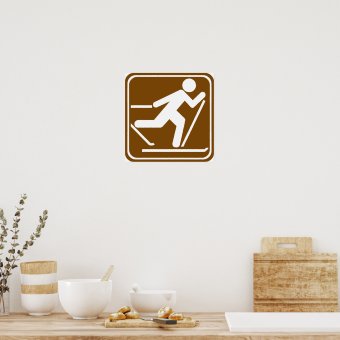 Cross Country Skiing Highway Sign | Zazzle