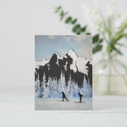 Cross Country Skiing Postcard | Zazzle