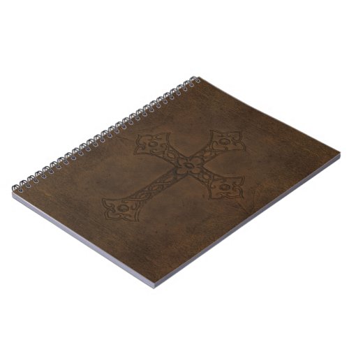 Cross Embossed Leather Notebook | Zazzle