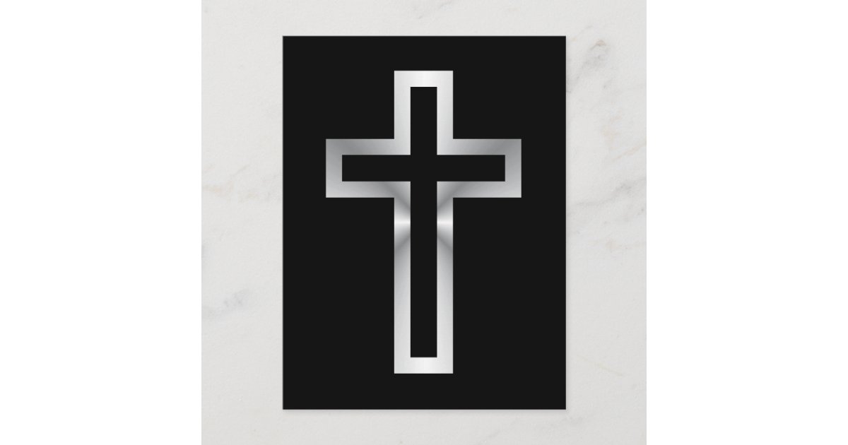 Cross in Black Blue Gold or Silver Postcard | Zazzle