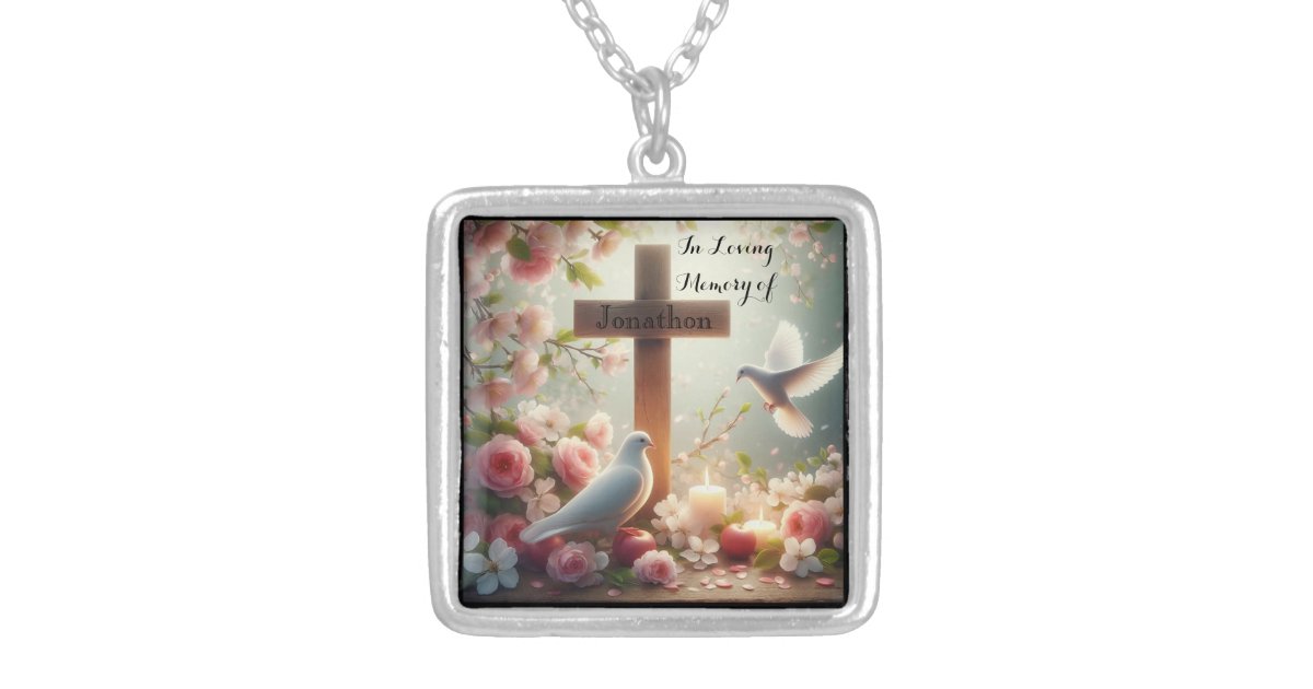 Cross In Loving Memory of Memorial Necklace | Zazzle