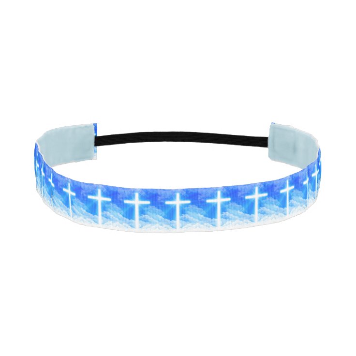 Cross of Light Jesus Christ Customizable Christian Athletic Headband ...